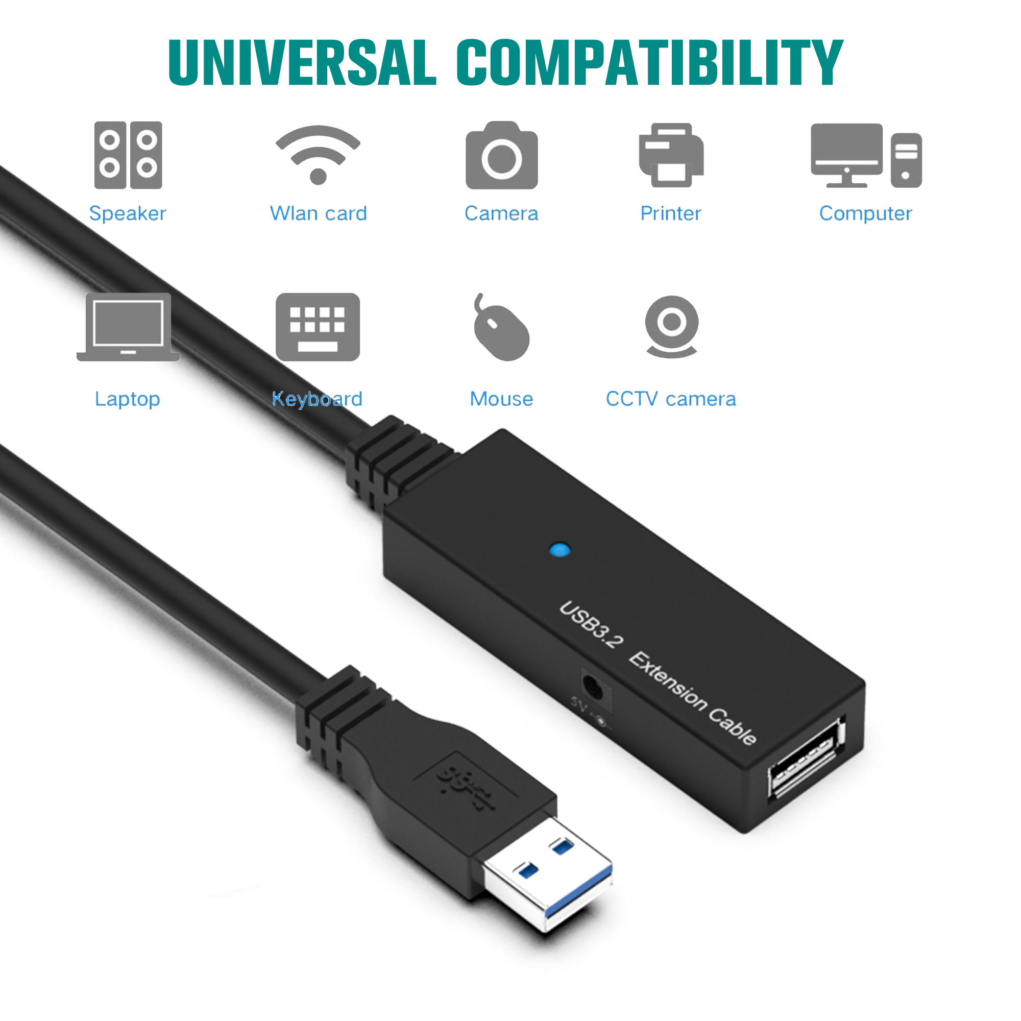 USB 3.2 Active Cable AM to AF (5Gbps) – BTL Group International Ltd.